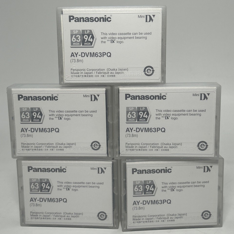 Panasonic Mini DVM 63 Minute DVM63 Digital Video Cassette Tape LOT of 5 ...