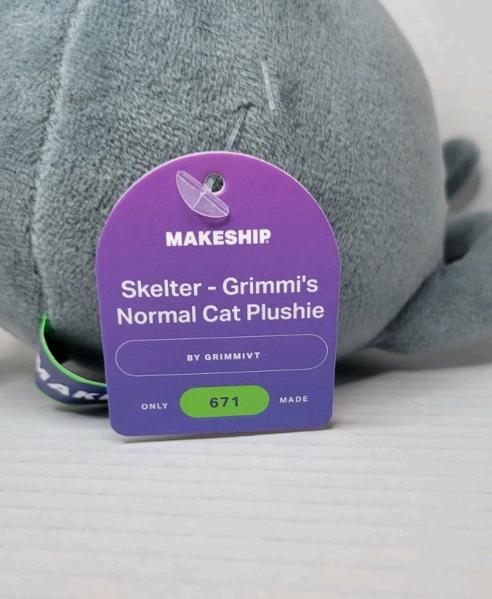 Makeship Skelter Grimmi's Normal Cat Plushie GrimmiVT Twitch Streamer ...