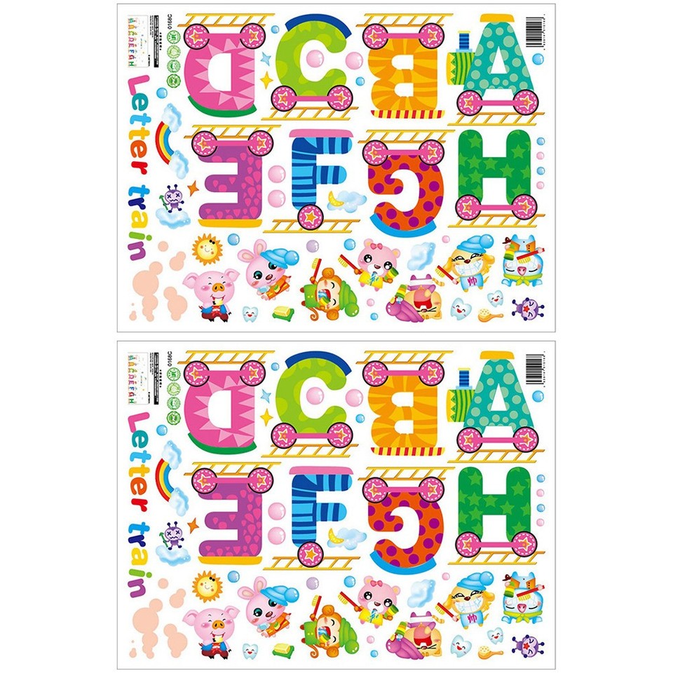 4 Sets Alphabet Sticker Educational Decals Decorative Stickers Learning ...