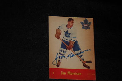JIM MORRISON 1955-56 PARKHURST SIGNED AUTOGRAPHED CARD #8 MAPLE LEAFS ...