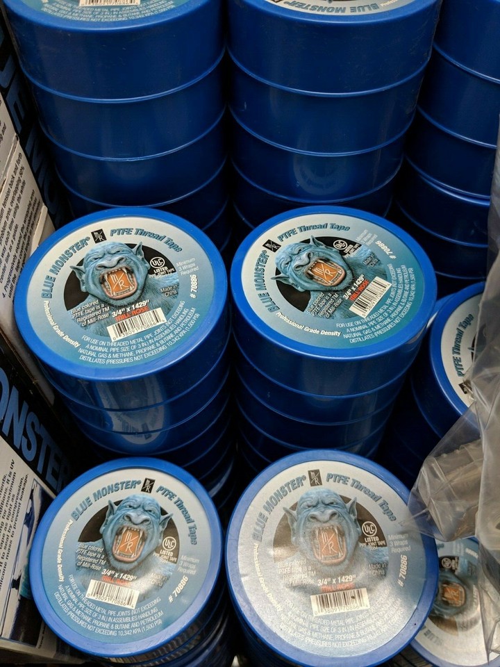Blue Monster Tape - Millrose 70886 PTFE Teflon Thread Tape 3/4" x 1429 ...