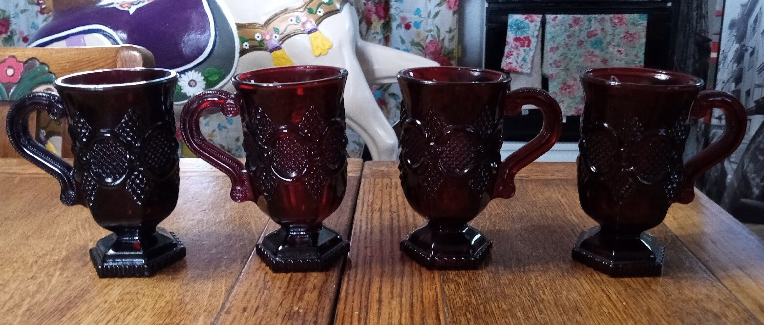 15 PCs. Avon Ruby Red Cape Cod Tumblers, Sm. Goblets, Mugs + More | eBay