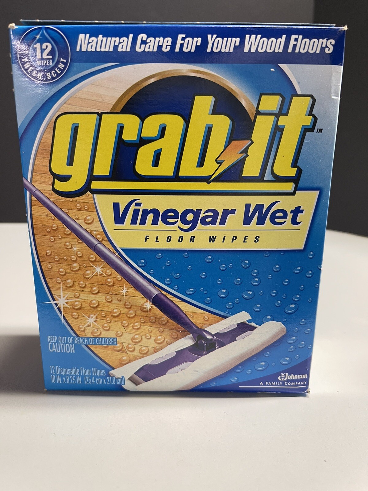 Pledge Grab It Vinegar Wet Floor Wipes Box of 12 Discontinued Natural ...