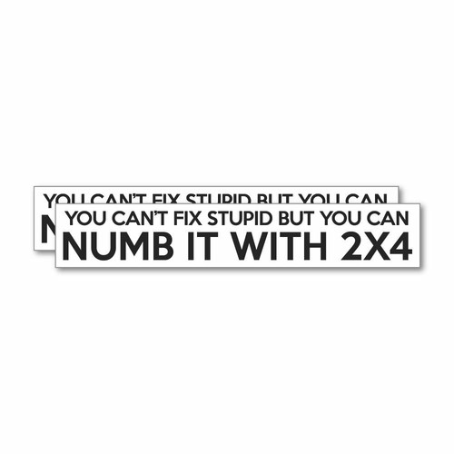 2X You Can Not Fix Stupid Sticker Decal Funny Drunk Joke Prank Silly ...