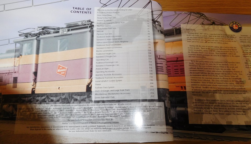 Lionel Trains 2007 Catalog Volume 1 O Gauge Scale Book Bipolar Cover ...