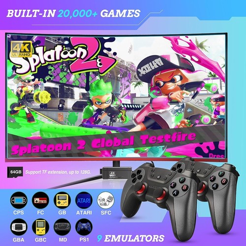 30000+ 4K HDMI TV Video Game Stick Retro Gaming Console w/ 2 Wireless ...