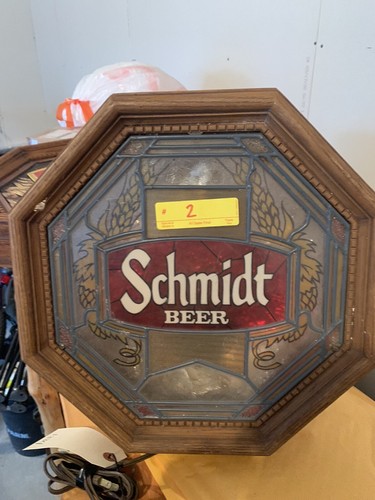 VINTAGE SCHMIDT PLASTIC LIGHTED BEER SIGN! | eBay