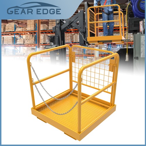 36"x36" Forklift Safety Cage Work Platform Basket with 3 Chains 1150LBS ...