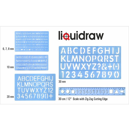 Lettering Stencils Set of 5 Large Alphabet Letters Numbers Plastic 30 ...