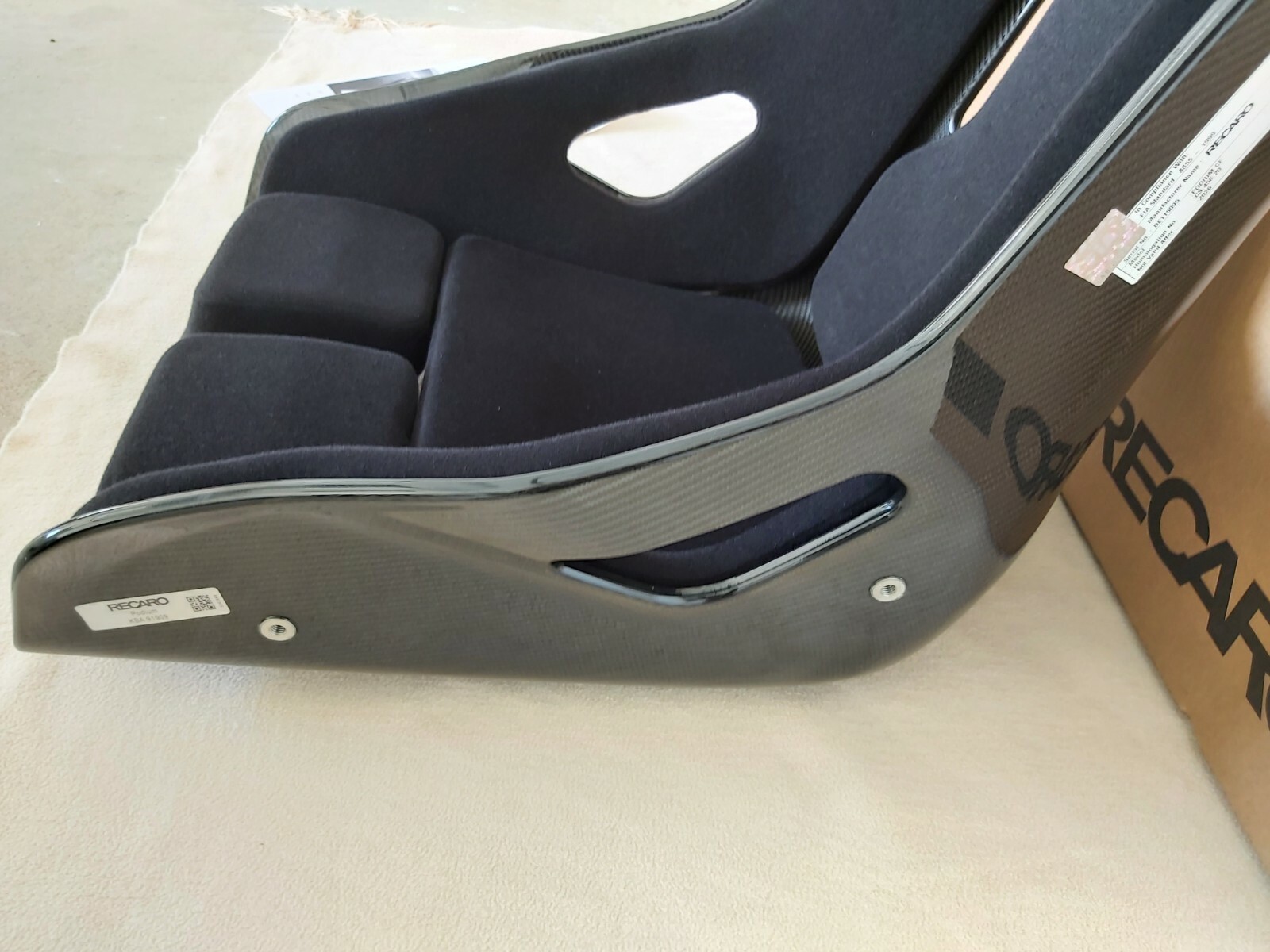 RECARO PODIUM SEAT, CARBON FIBER REINF.SHELL, FIA, PERLONVELOURS BLACK ...
