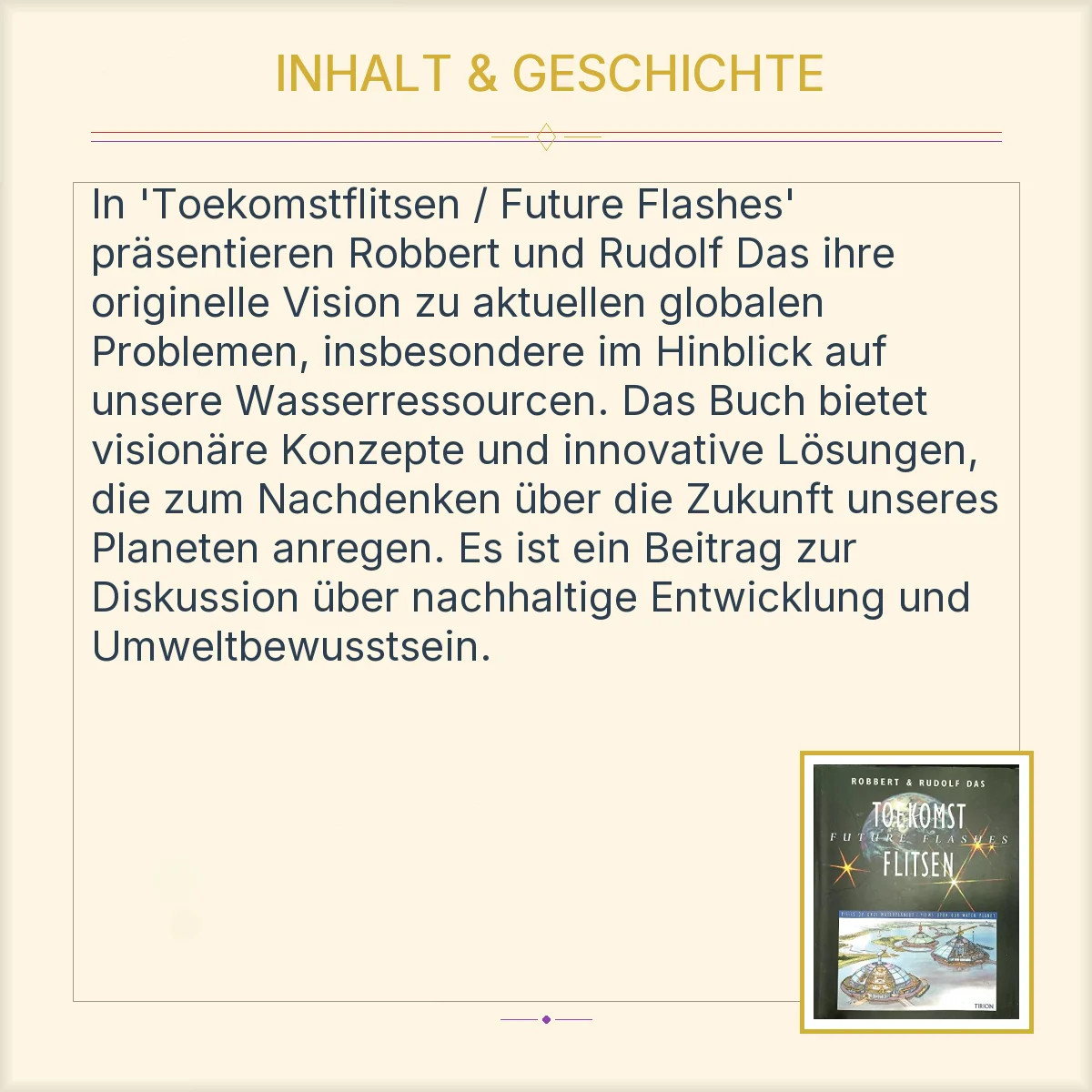 Robbert Das Toekomstflitsen Future Flashes Saggio Natura | eBay