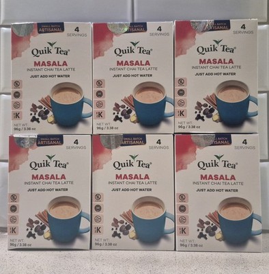 6 Boxes Quik Tea Masala Chai Tea Latte Instant Mix Packets Sealed NEW ...
