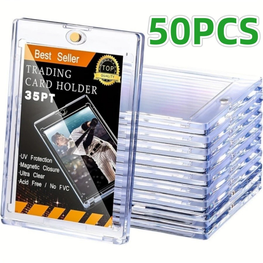 30-200PC Magnetic Trading Sports Card Holders 35pt One-Touch Hard UV Protector | eBay
