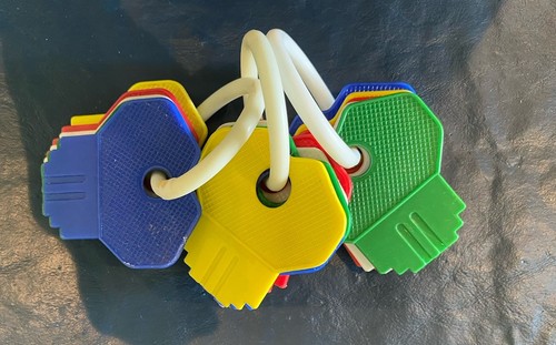 Lot of 3 Vintage Gerber Keys on Ring Baby Rattle Key Chain Nostalgia ...