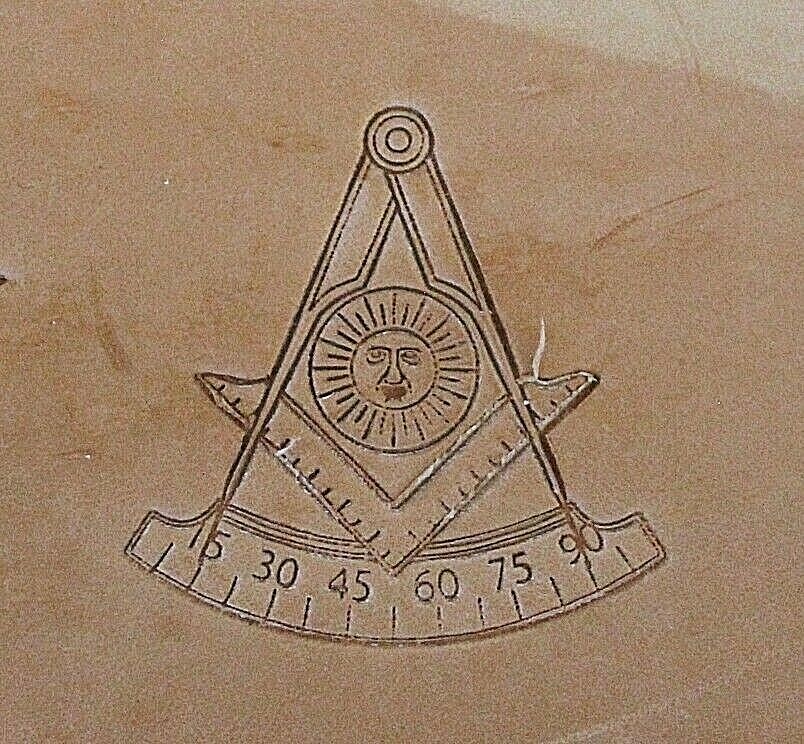 ACRYLIC Leather Embossing Stamp MASTER MASON MASONIC for Veg Tanned ...