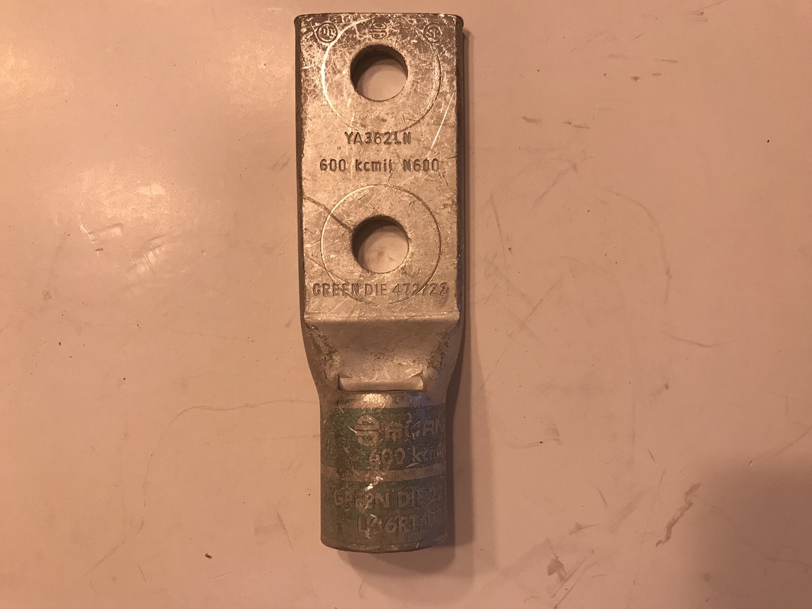 Burndy Ya362LN Copper Crimp Lug 600 Mcm 1/2 Holes 1 3/4 Centers | eBay