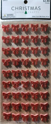 Glitter Foam Mini Bows Stickers - 45 PC- Christmas Paper Crafts - T13 ...