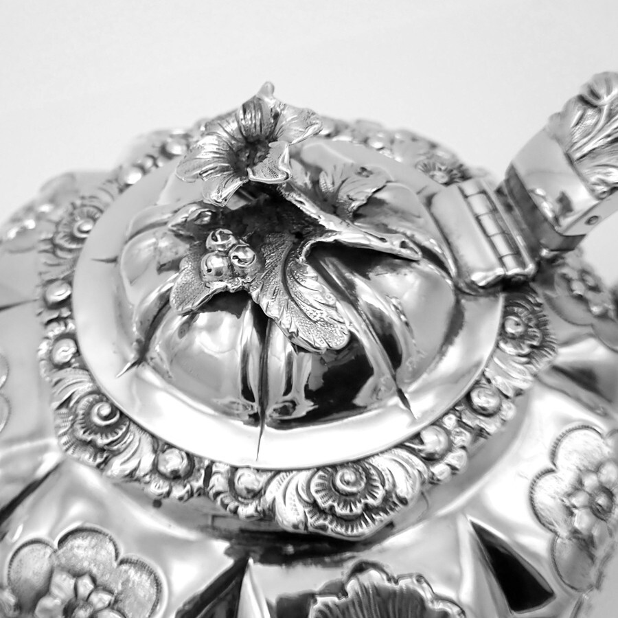 Victorian Ornate Tea Pot Sterling Silver 1838 William Hewitt London ...