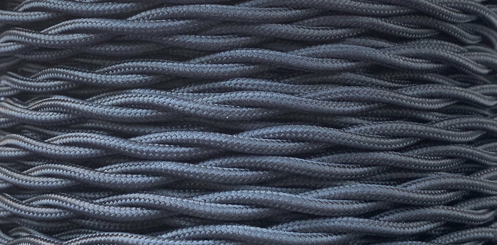 Fabric Braided Cable - Lighting Flex Cord - 2 Core - Black - Italian ...