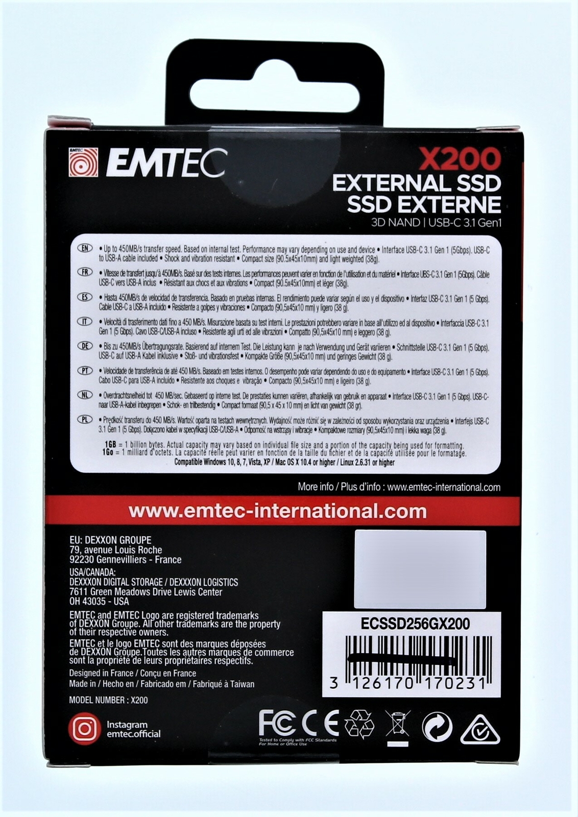 Emtec X200 256 GB,External,2.5 inch (ECSSD256GX200) Solid State Drive ...