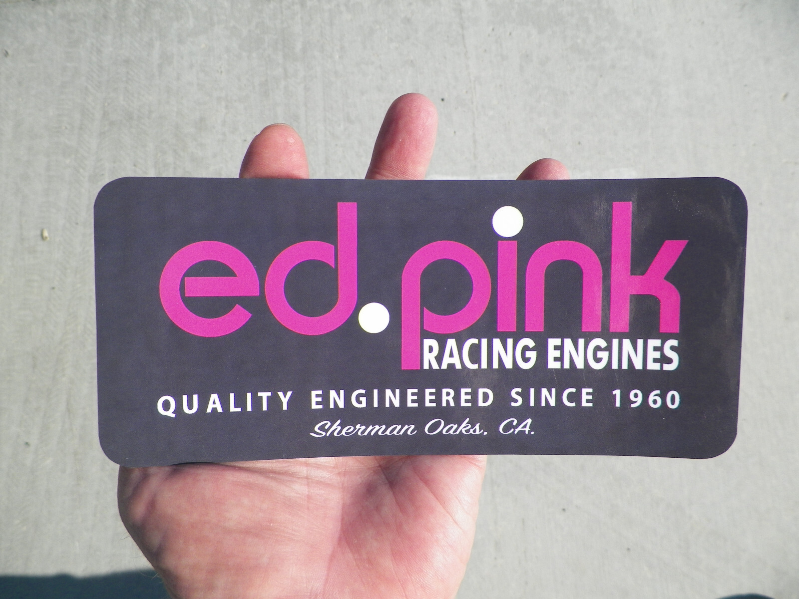 Vintage Style Drag Racing Engines "Ed Pink" Vinyl Sticker 8" | eBay