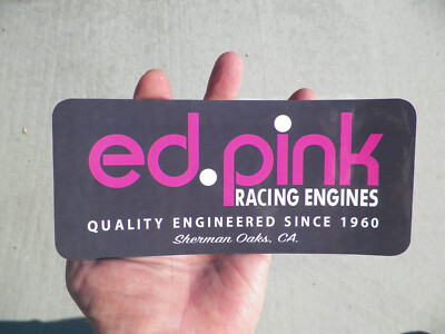 Vintage Style Drag Racing Engines "Ed Pink" Vinyl Sticker 8" | eBay