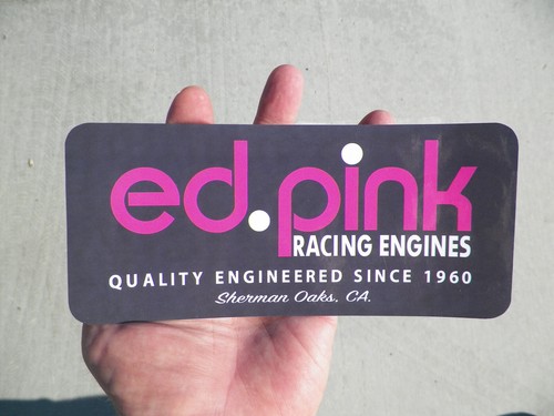 Vintage Style Drag Racing Engines "Ed Pink" Vinyl Sticker 8" | eBay