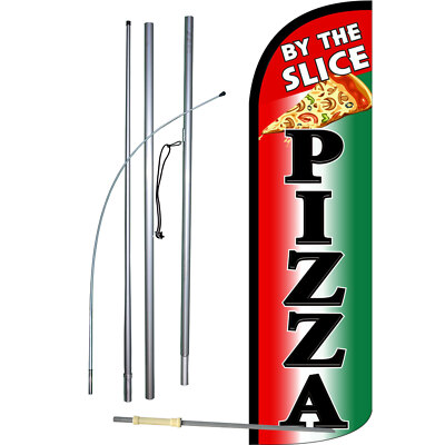 Pizza By The Slice Flag with Flag Pole and Spike | eBay