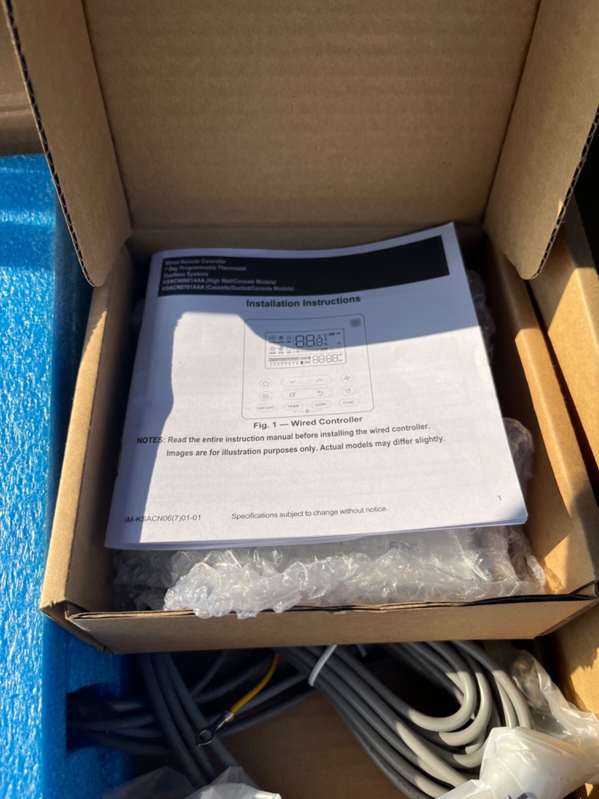 CARRIER KSACN0601AAA Wired Remote Control 7 Day programmable Thermostat ...