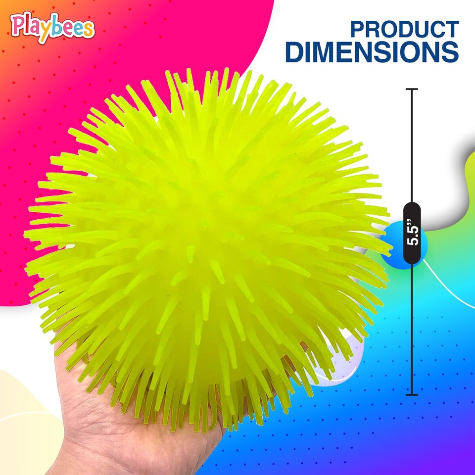 Soft Spiky Puffer Balls - 12 Pack 5.5 Inch Sensory Stress Toy ...