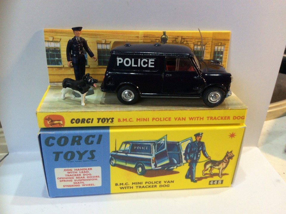 Corgi Toy 448 Austin Mini Police Van With Policeman And Dog With Box ...