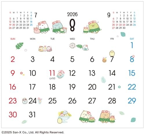 Sumikko Gurashi Desk Whiteboard Calendar TD-30061 2026 Calendar Desk ...