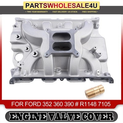 Satin Aluminum Dual Plane Intake Manifold For Ford FE 360 390 406 410 ...