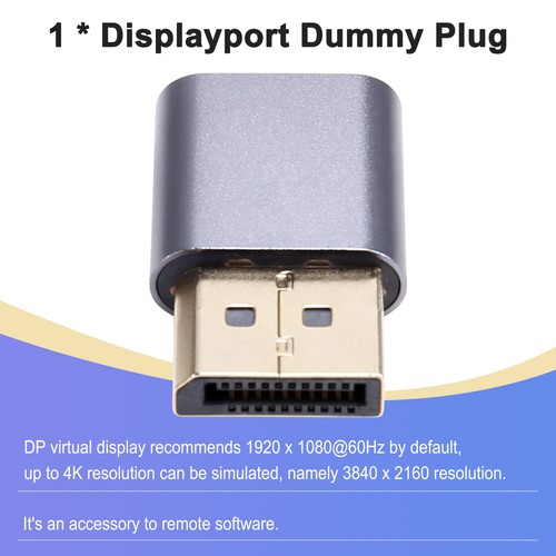 4K 60HZ UHD DP Dummy-Stecker Displayport Virtual Display Adapter EDID Headl8080 | eBay