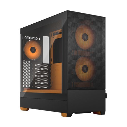 Fractal Design Pop Air Rgb Orange Core Tg Gaming Case W/ Clear Glass ...