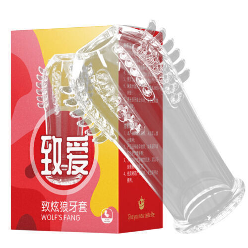 Crystal Male Enlarger Sleeve Reusable Condom Penis-Extender Delay ...