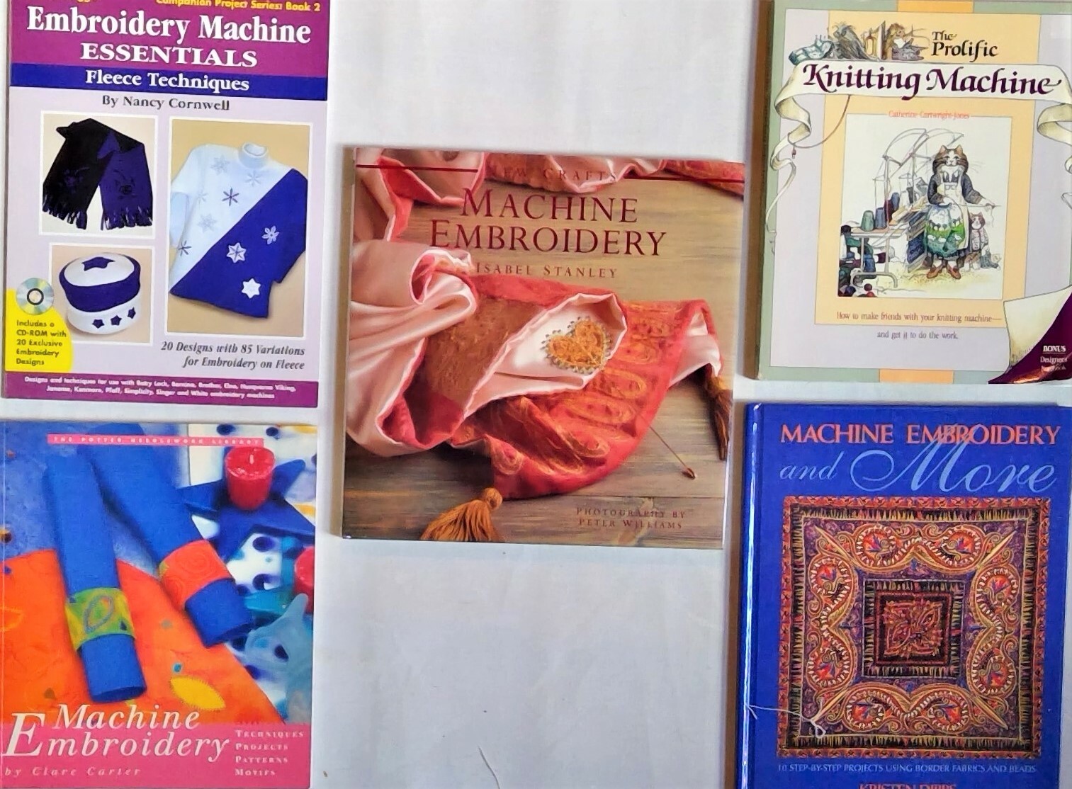 4 Machine Embroidery Books - 1 Knitting Machine Book | eBay