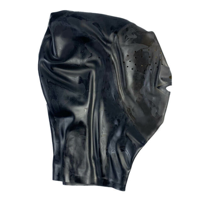 UK Latex Gummi Rubber Hood with Nose Tube Mouth gag Fetish BDSM ...