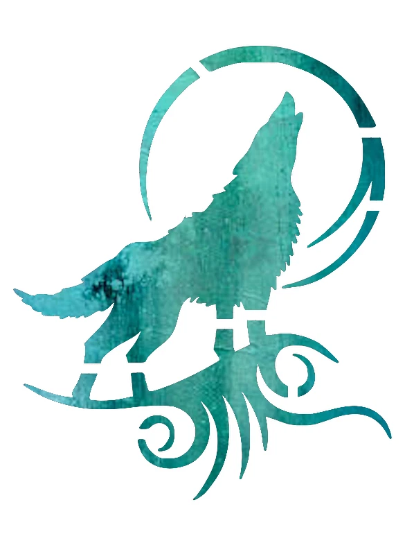 Tribal Wolf Stencil
