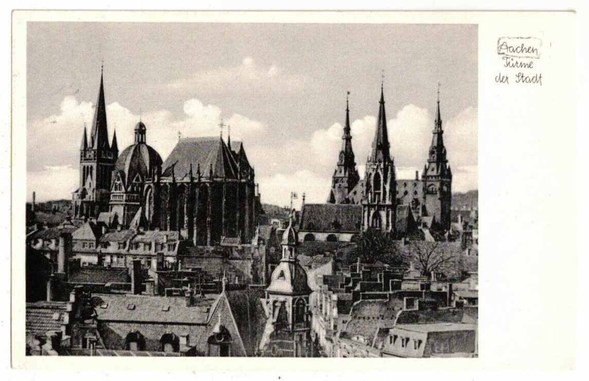 1957 Real Photo Postcard: Aachen Türme der Stadt (City Towers) Germany ...