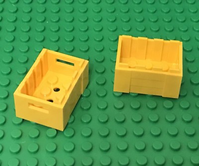 Lego 2 Yellow Crate Container With Handholds / City / Friends ...