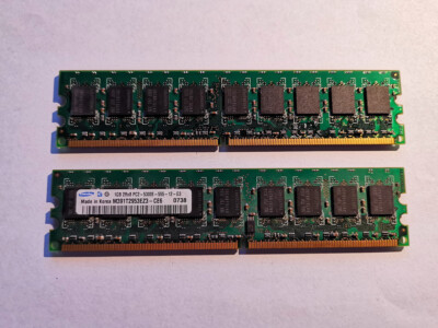 2GB kit (2x 1GB) DIMM DDR2 667MHz server PC ECC RAM memory SAMSUNG DDR2 ...