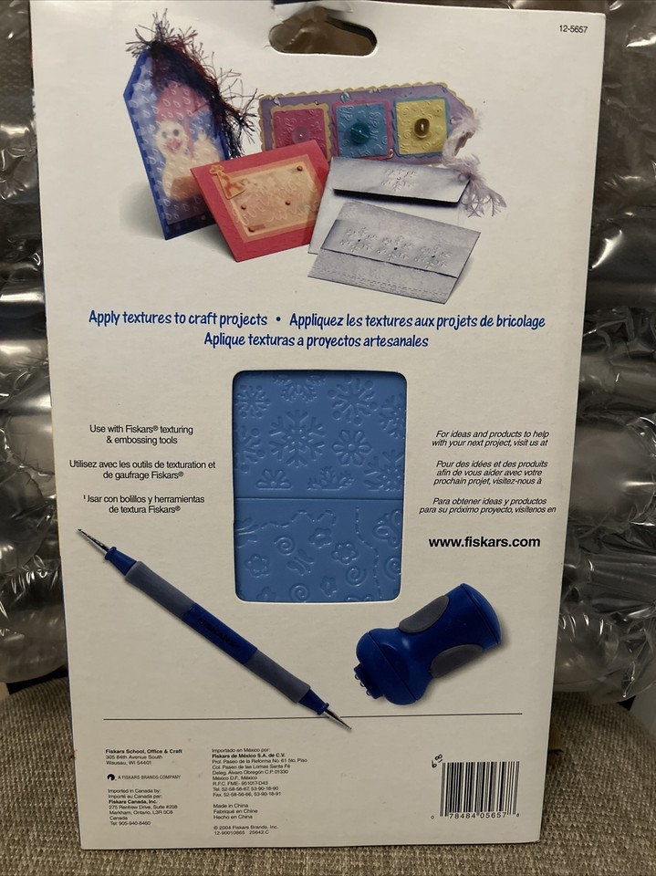 VTG ~ Fiskars 4 Texture Plates "Expression" Raindrops; Snowflakes ...