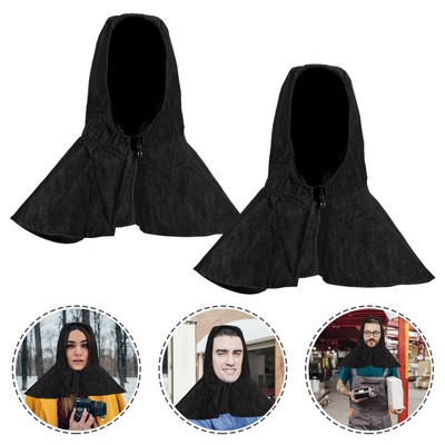 2 Pcs Dust-proof Wind Hood Work Caps with Neck Shoulder Drape Windproof ...
