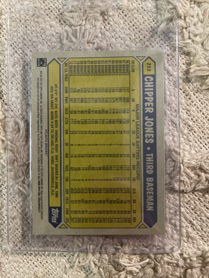 2022 Topps Archives - 1987 Topps Design #213 Chipper Jones | eBay