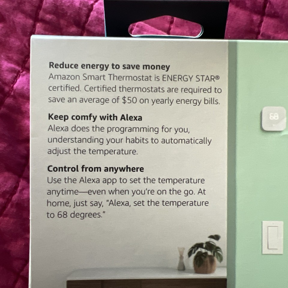 Amazon Smart Thermostat Model S6ED3R White Alexa Sealed! New ...