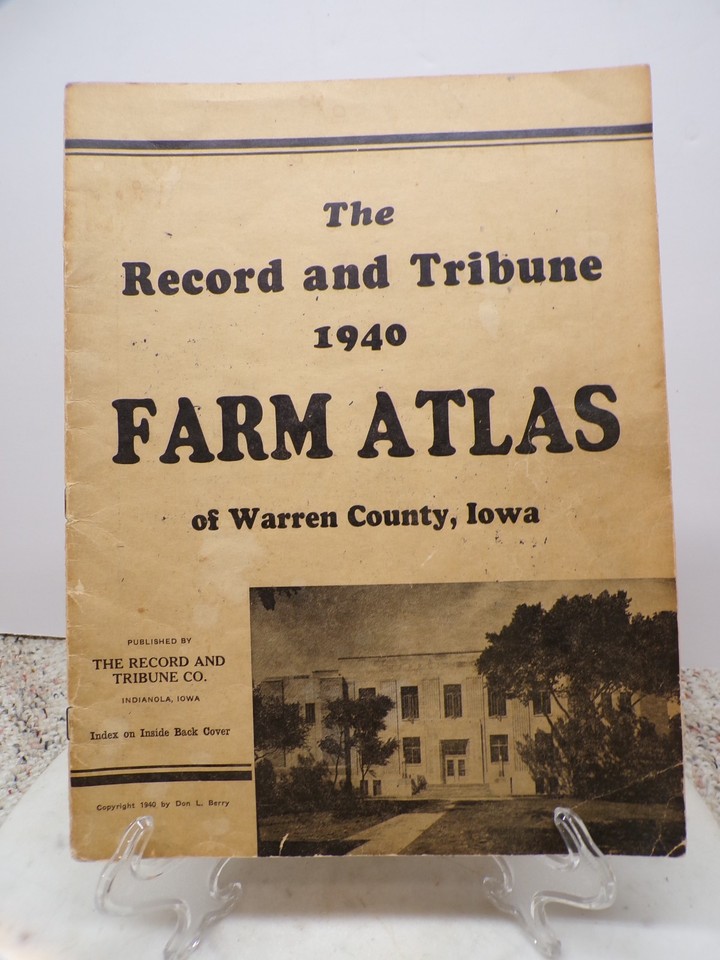 1940 Allen Township Plat Map Warren County Iowa Lacona Cumming FAMILY ...