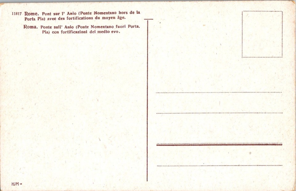 Ponte Nomentano Rome Postcard 1900s Zamagna Anio River Italy Topophilia ...