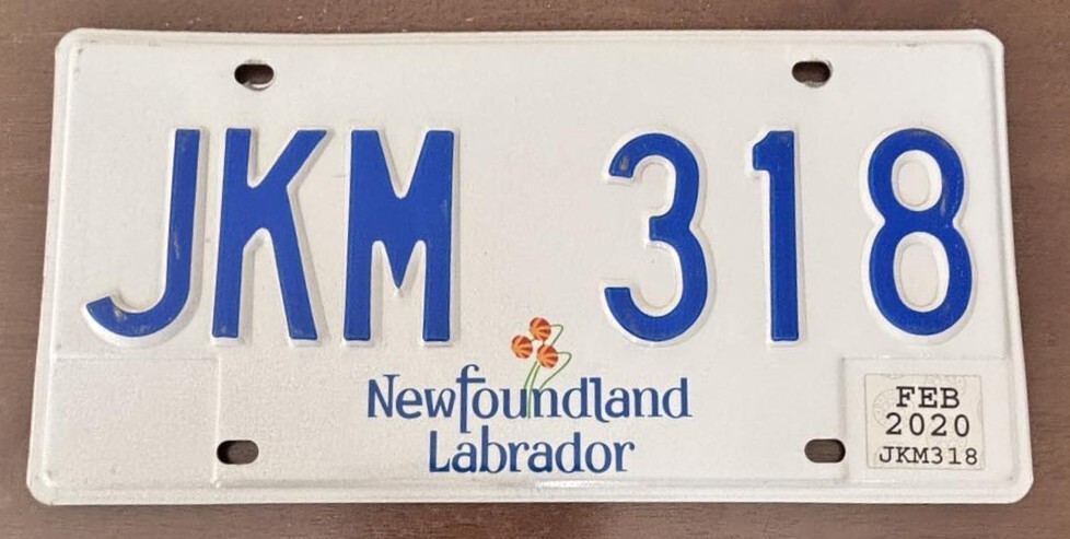 Newfoundland 2020 License Plate # JKM 318 | eBay