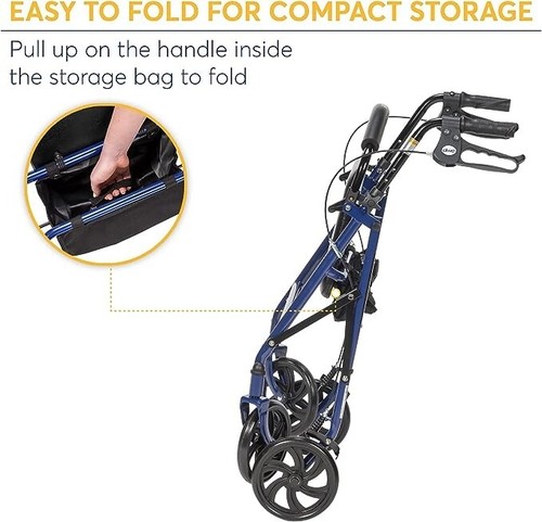 Rollator Walker Drive Medical 4-Wheel With Seat & Removable Back ...